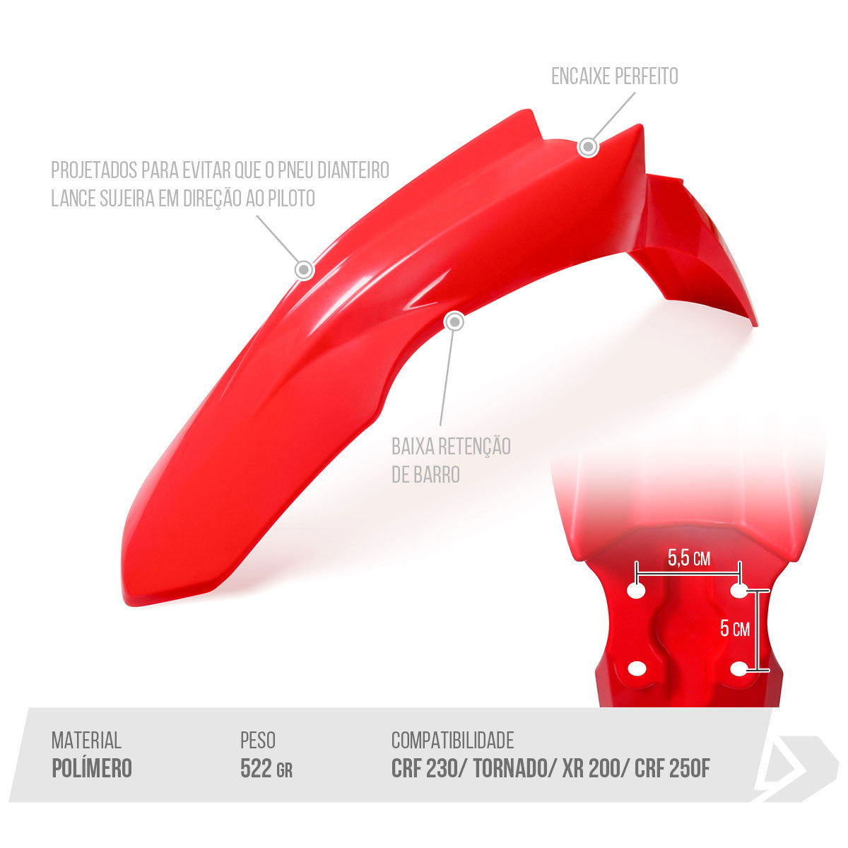 Guarda barros delantero 4CTION HONDA CRF 230/ 250F/ 300F/ XR 250 TORNA ...
